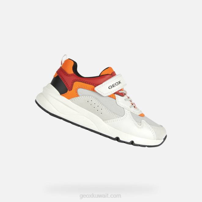 Geox أبيض / أحمر فتى هائج موضة 048H1976 [048H1976] : الراحة والأداء ...